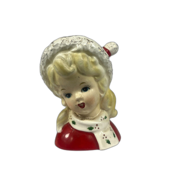 Inarco | Holiday | Vintage Inarco 964 Christmas Lady Head Vase Japan E1274 | Poshmark